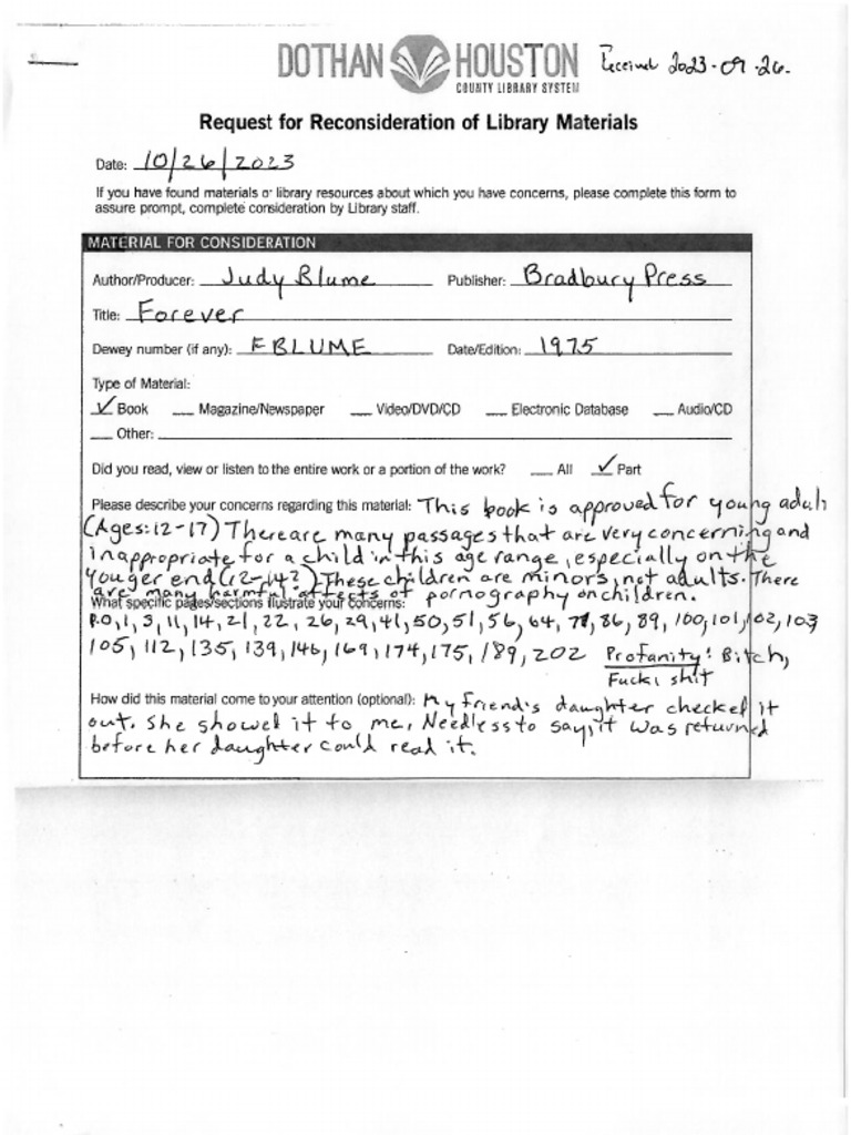 Dothan-Houston County Book Challenges | PDF