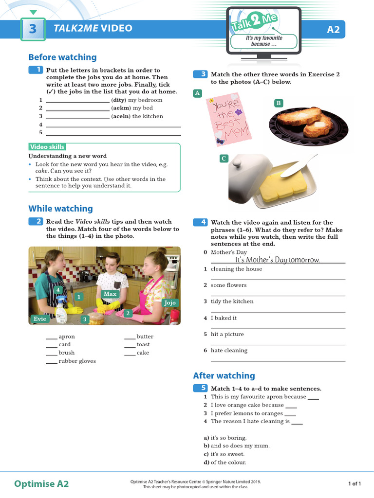 OPT A2 T2M Unit 3 Worksheet | PDF