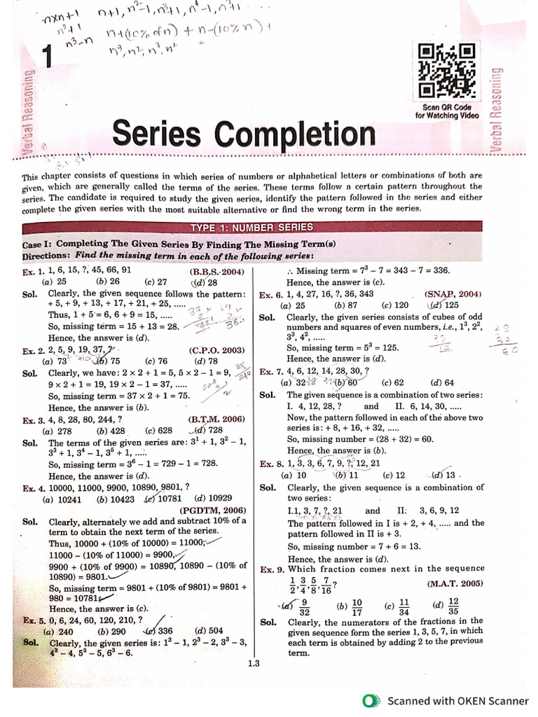 Number series ( Verbal Reasoning) | PDF