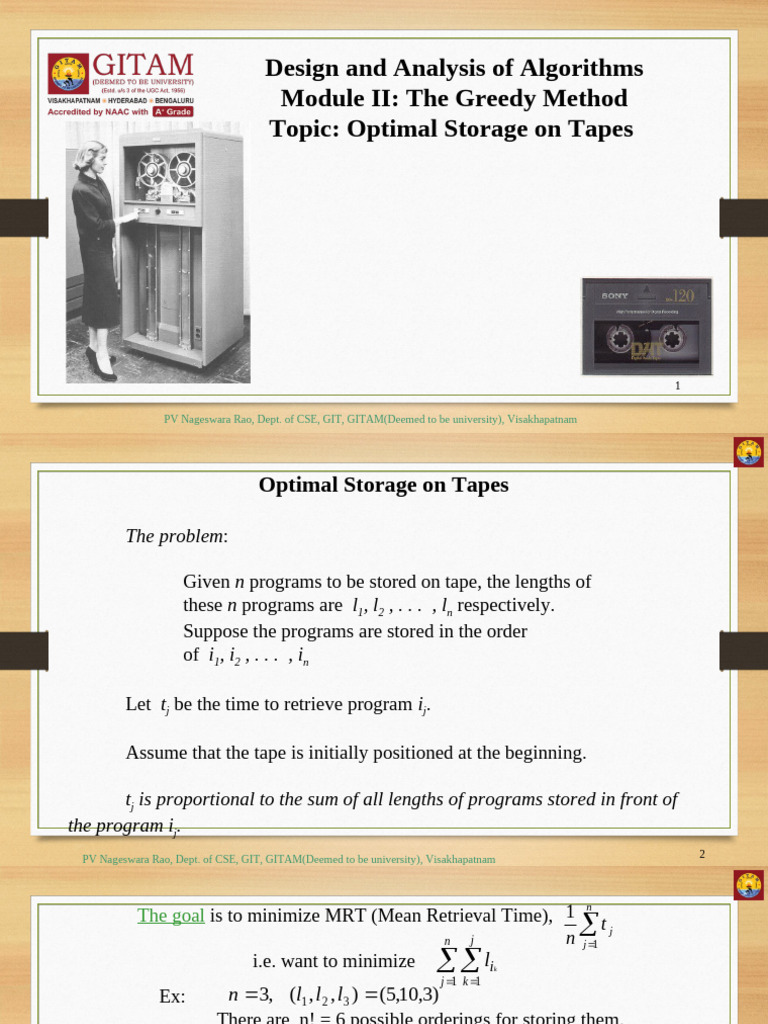 Module II - Optimal Storage on Tapes | PDF