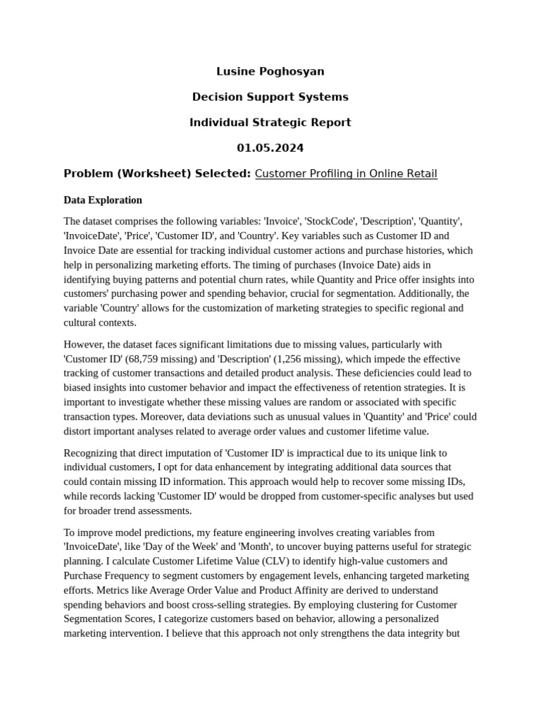 Lusine Poghosyan - DSS Report | PDF