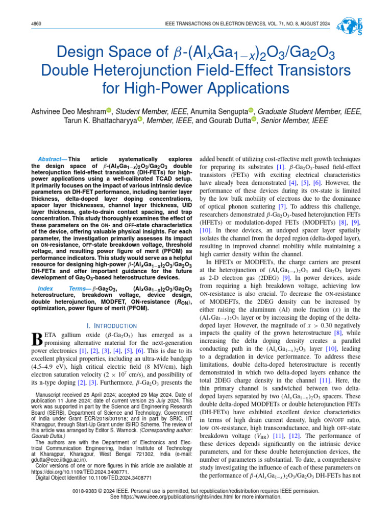 Double Heterojunction Field-Effect Transistors For High-Power ...