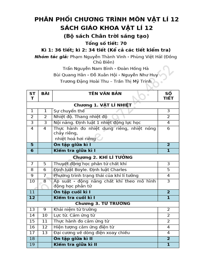 PPCT Vat Li 12 Chan Troi Sang Tao | PDF