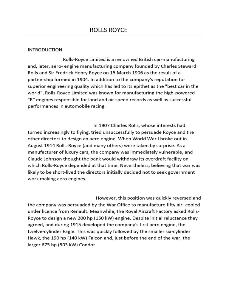 Rolls Royce | PDF
