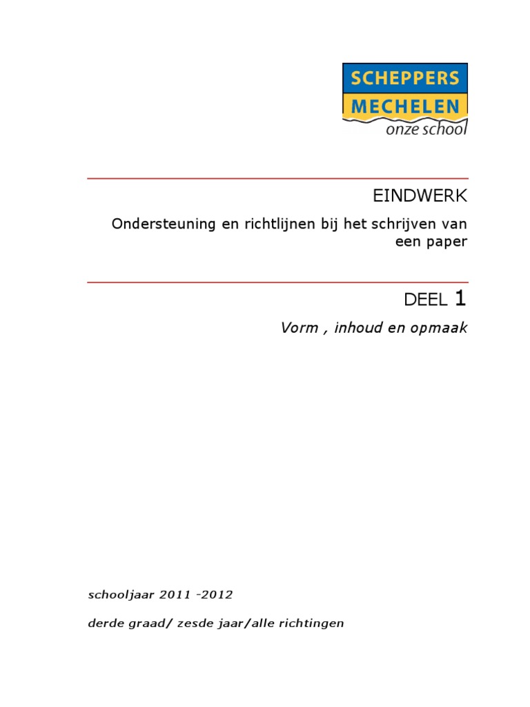 Richtlijn Eindwerk | PDF