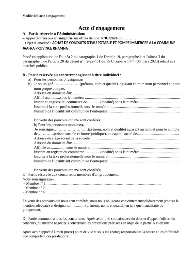 MODEL Engag Declar01-2024 | PDF