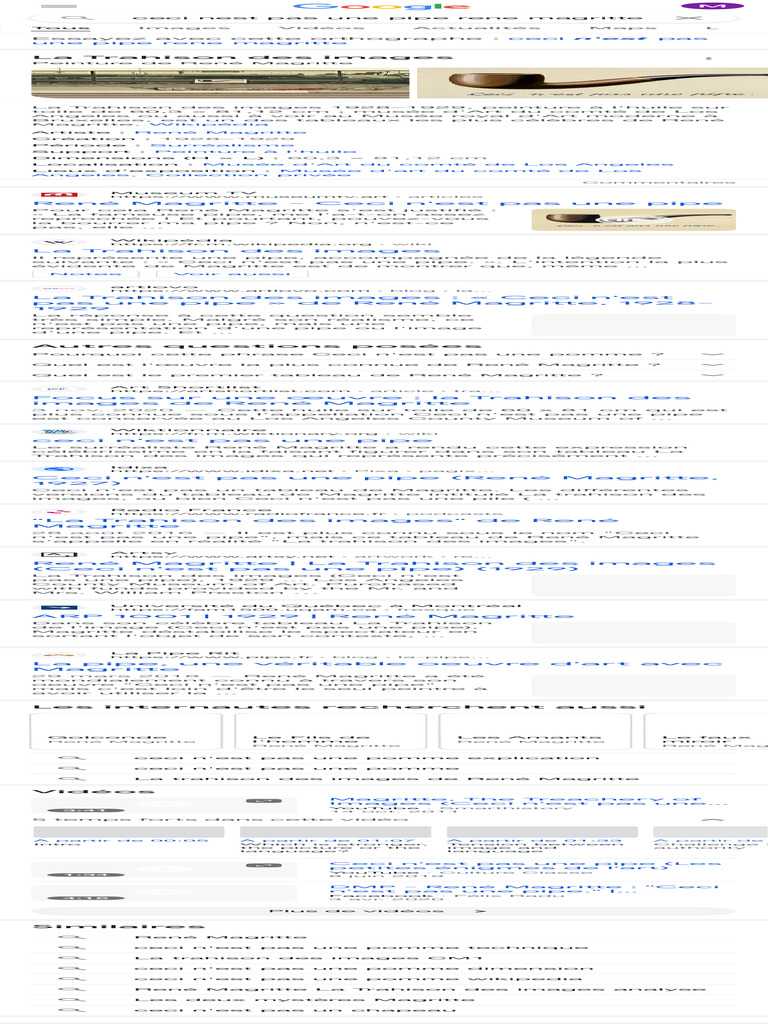 Ceci Nest Pas Une Pipe Rene Magritte - Recherche | PDF