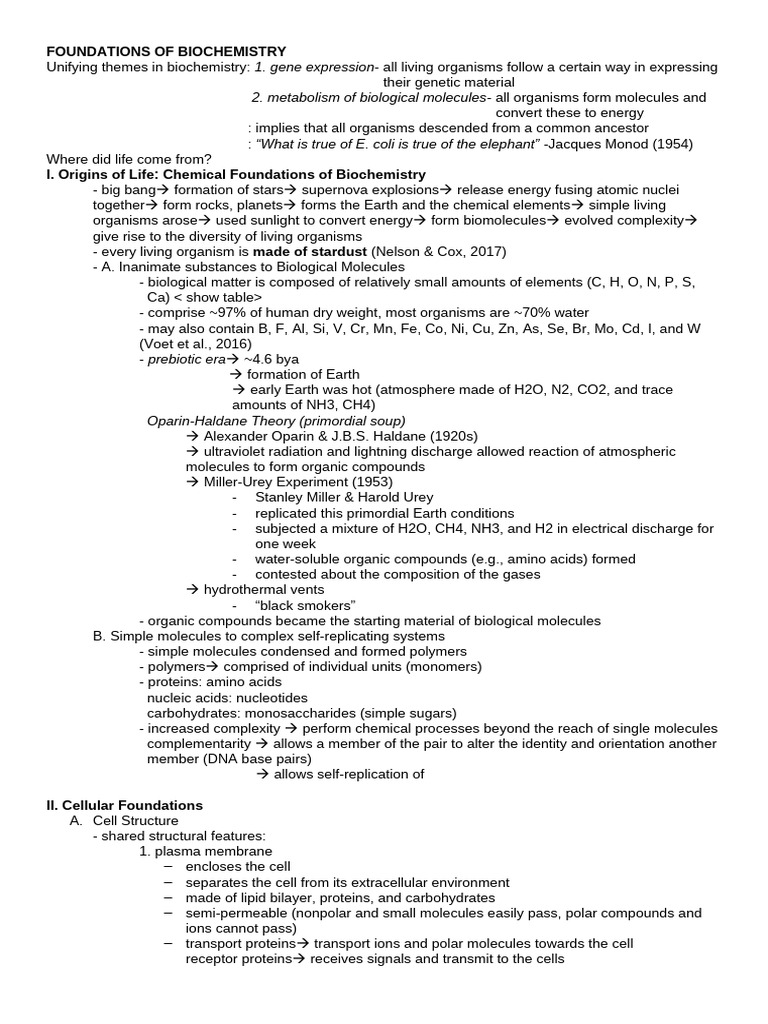 Foundations Of Biochemistry Pdf