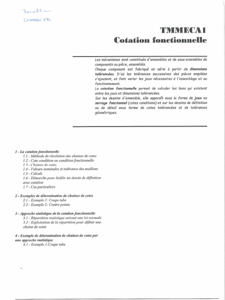 TMMECA1 Cotation Fonctionnelle | PDF