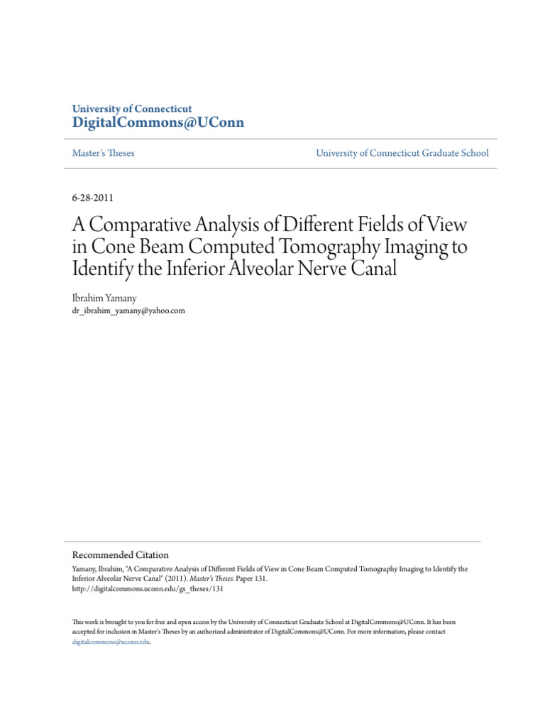 A Comparative Analysis of Different Fields of View in Cone Beam C | PDF ...