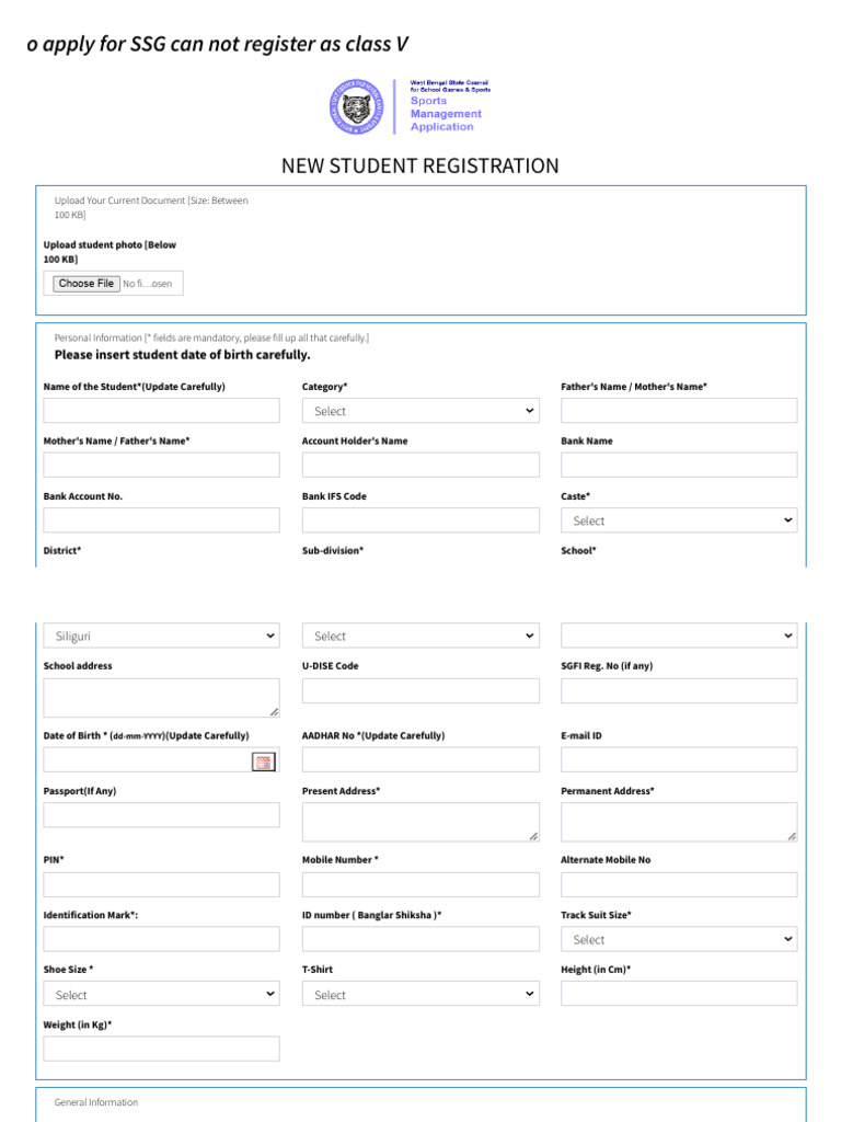 Student Registration Form for Wbscsgs | PDF