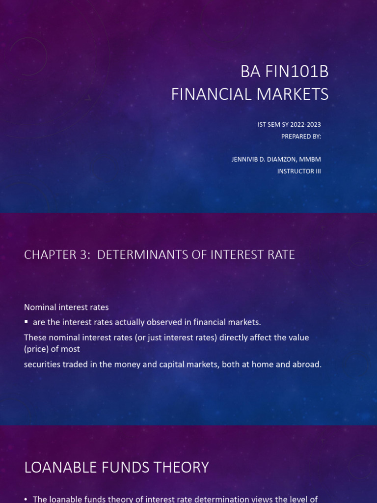 Determinants of Interest Rates Explained | PDF | Present Value | Interest