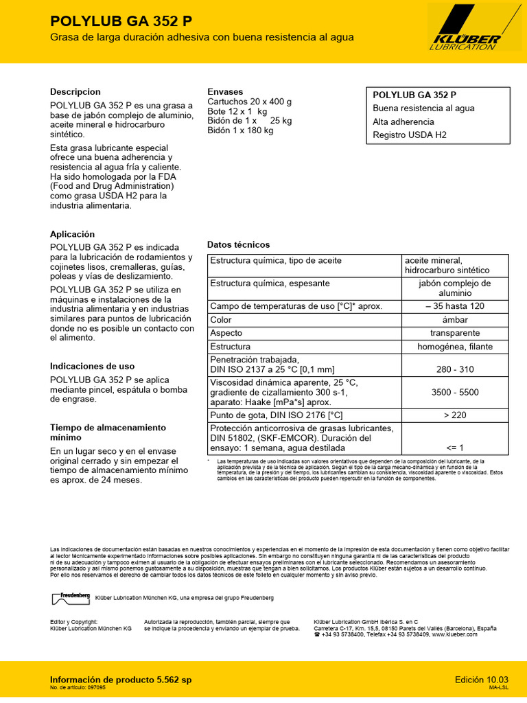 POLYLUB GA 352 P SP | PDF