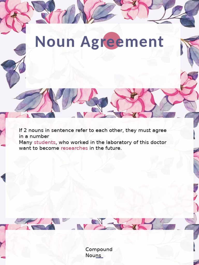 9-10 Nouns Agreement | PDF