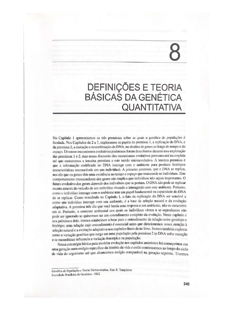 Livro Genética de Populações e Teoria Microevolutiva - Capítulo 8 Ao 11 ...