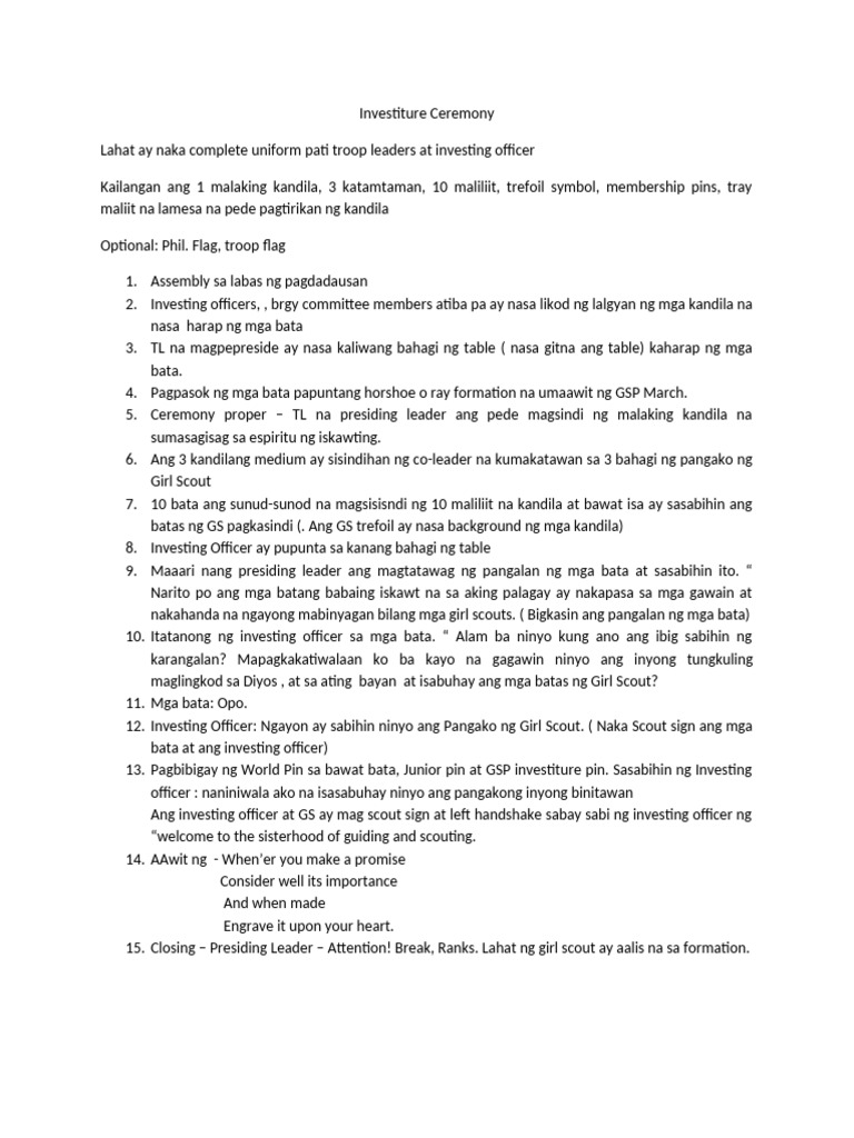 GSP Investiture-Ceremony | PDF