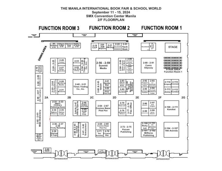 MIBF 2024 Function Room Floorplan As of 09012024 (For Website) | PDF