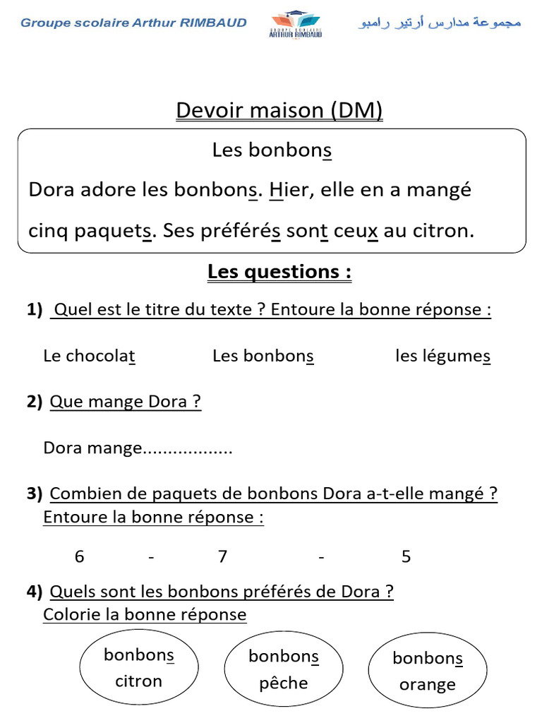 Devoir CP FR Pour Le 22-04-2024 | PDF