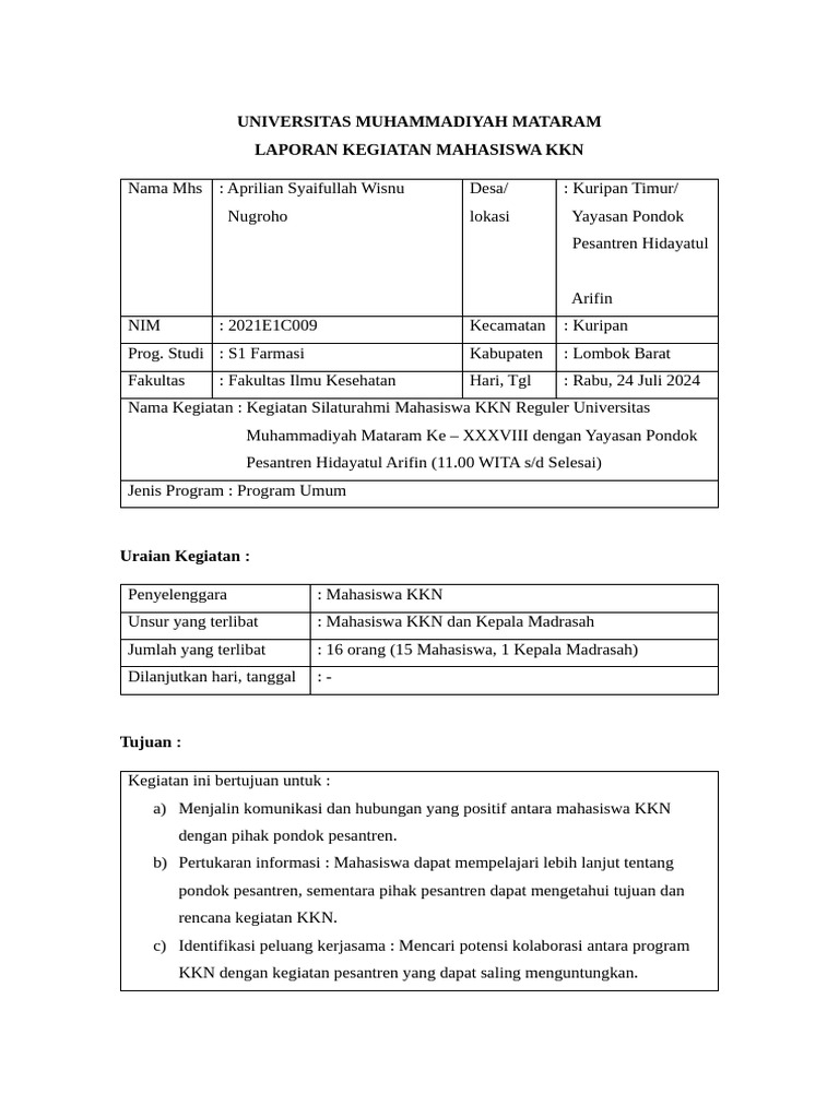 Laporan Hari Ke - 2 (Aprilian Syaifullah Wisnu Nugroho) | PDF