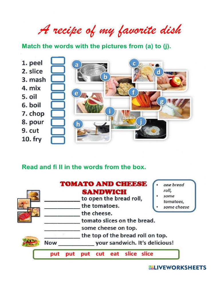 Recipe Worksheet | PDF