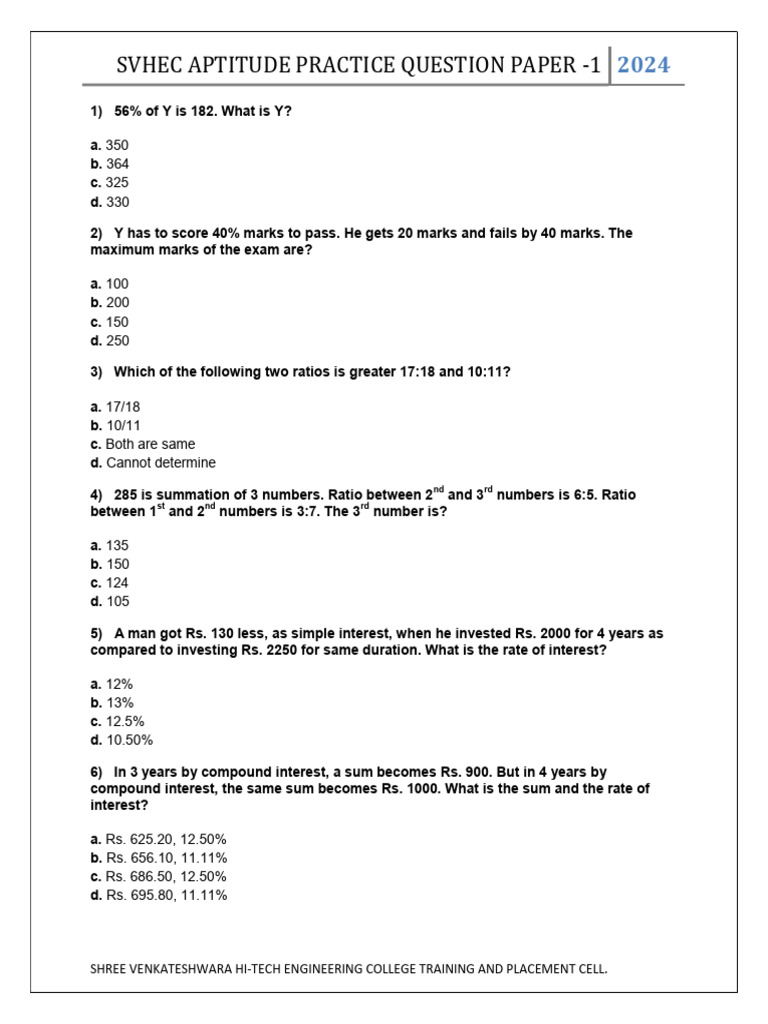 Aptitude | PDF