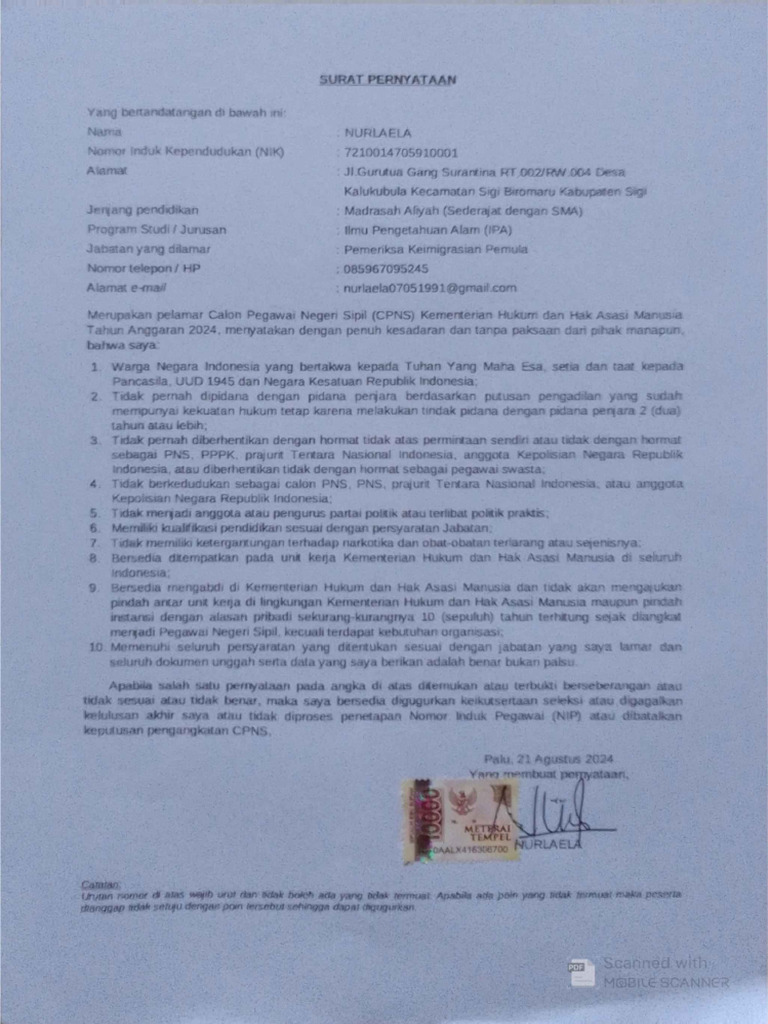 SURAT PERNYATAAN (1) - 11zon | PDF