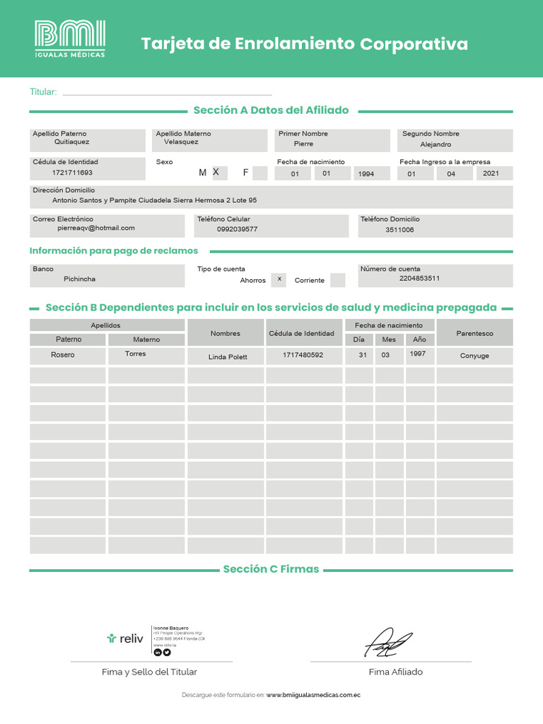 Formulario BMI | PDF