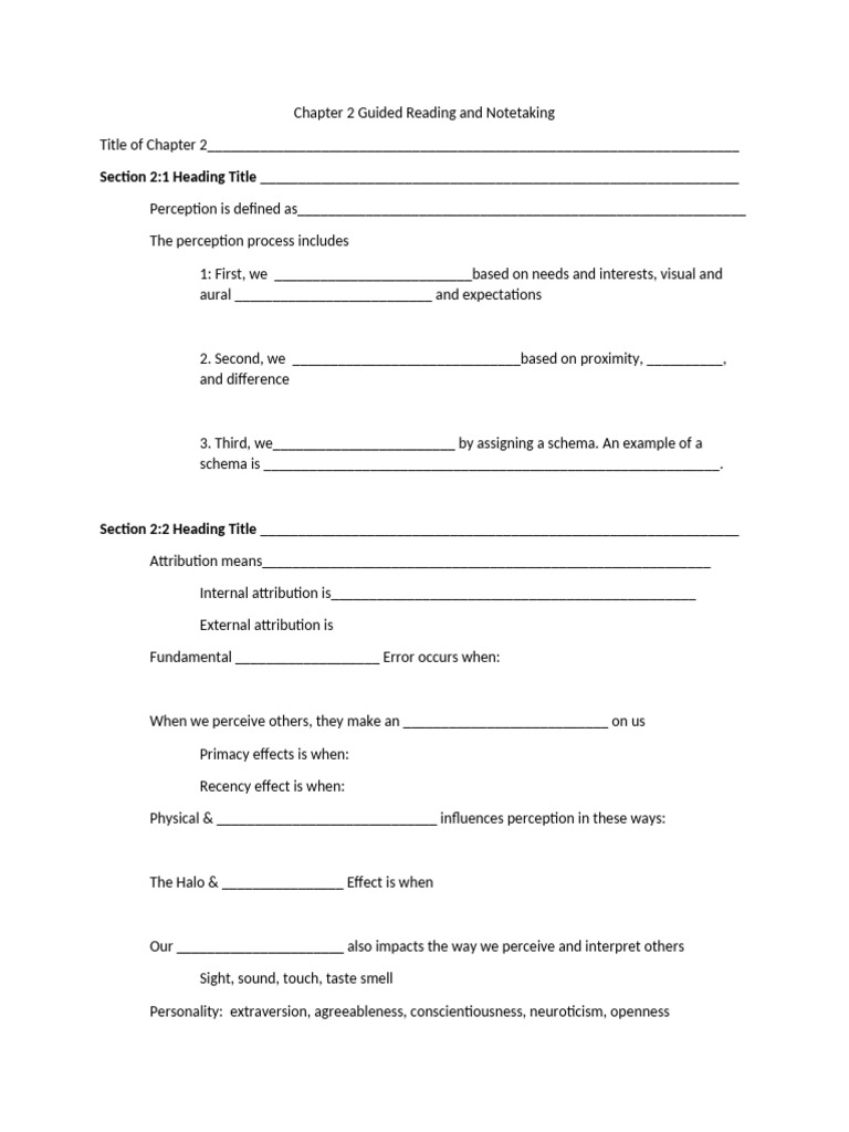 Chapter 2 Guided Reading and Notetaking | PDF