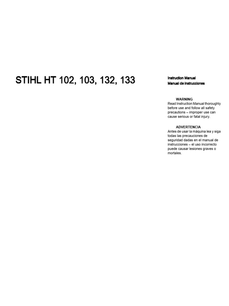 Manual Stihl Ht 102 | PDF