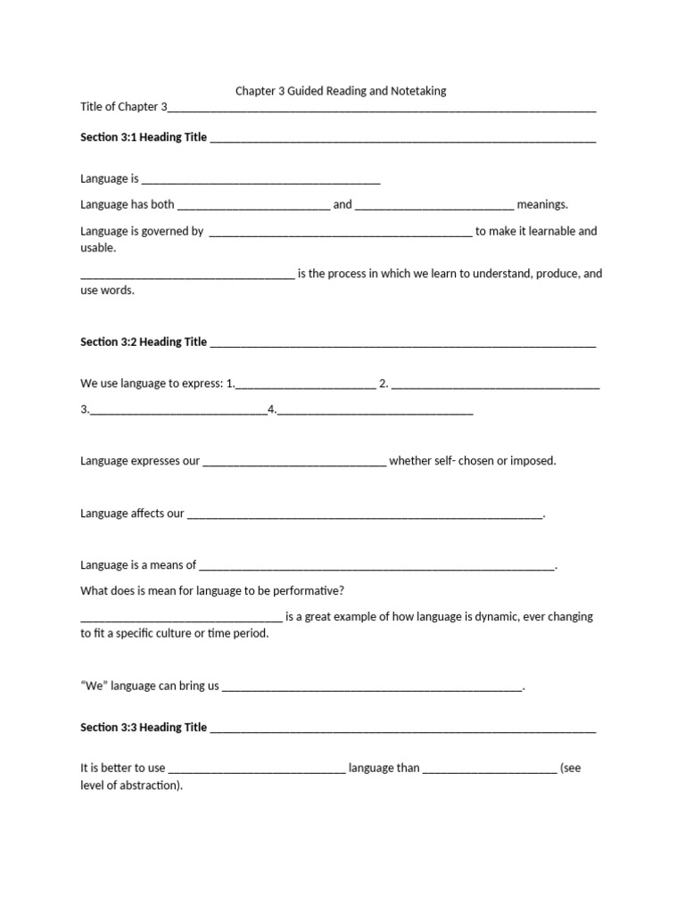 Chapter 3 Guided Reading and Notetaking | PDF