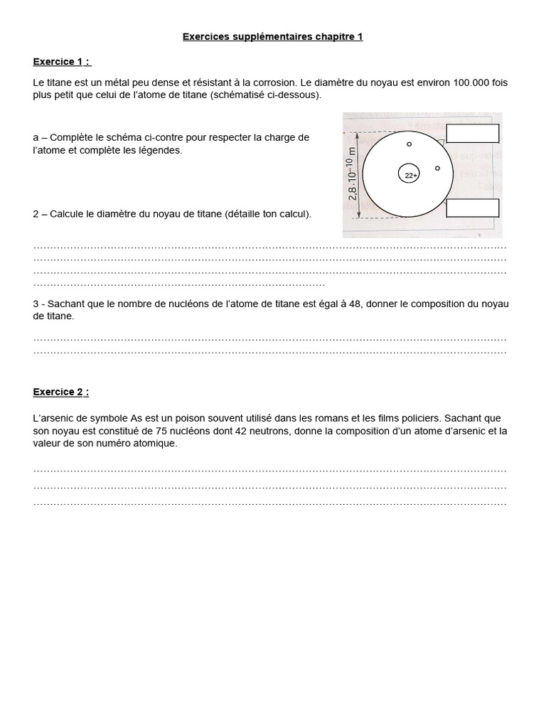 Exercices Supp Chapitre 1 | PDF