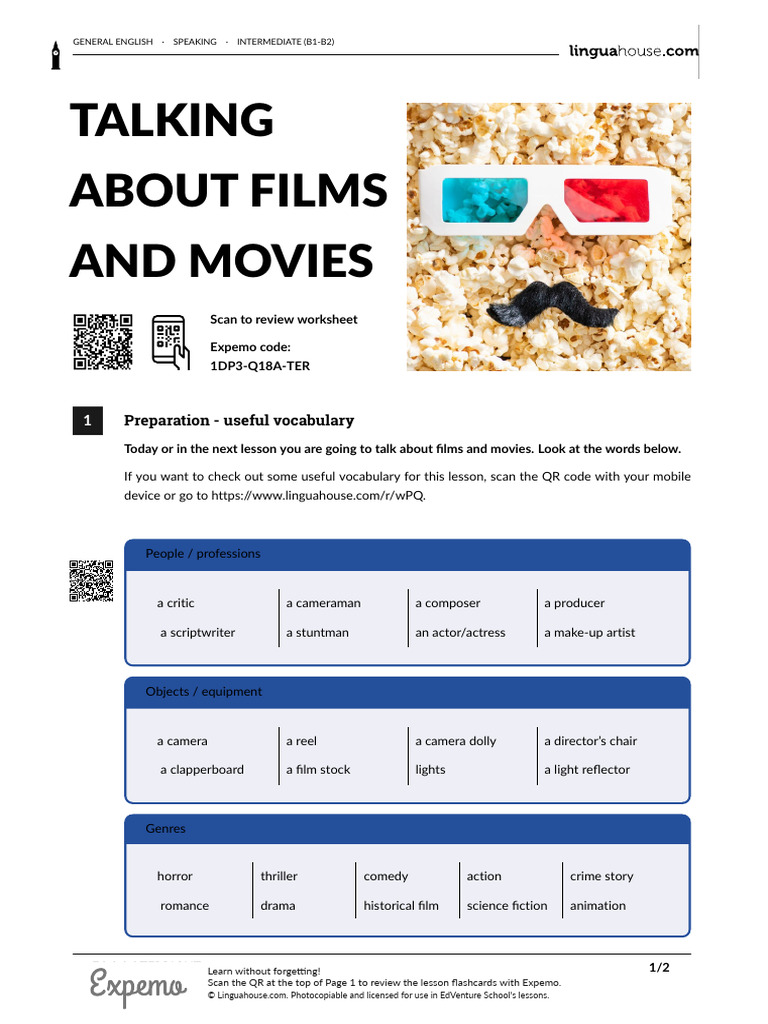 Activator B1 - B2 Session 4 - Films and Cinema | PDF