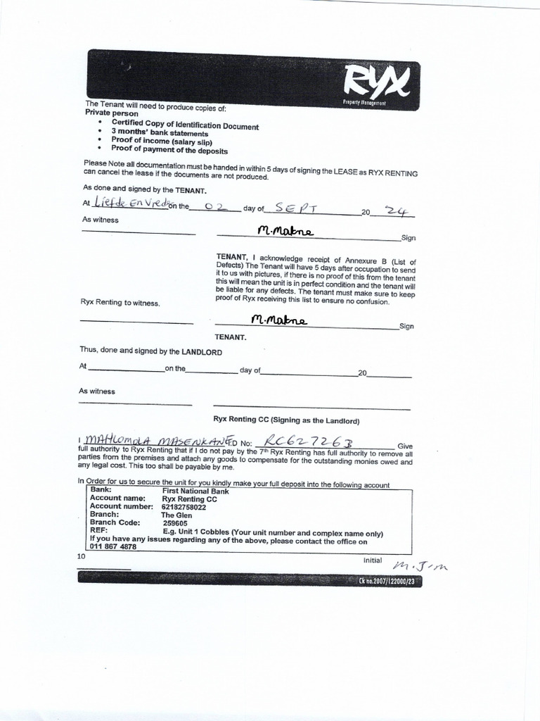 Lease Agreement Pages | PDF