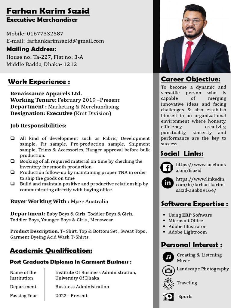 CV for PE of Farhan Karim | PDF