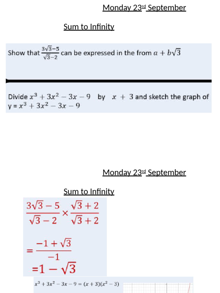 Sum To Infinity | PDF