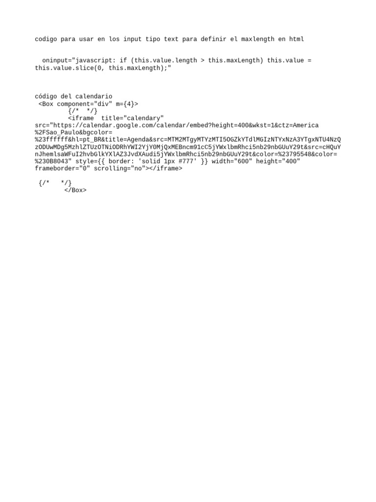 Maxlength de Un Input Type Number | PDF