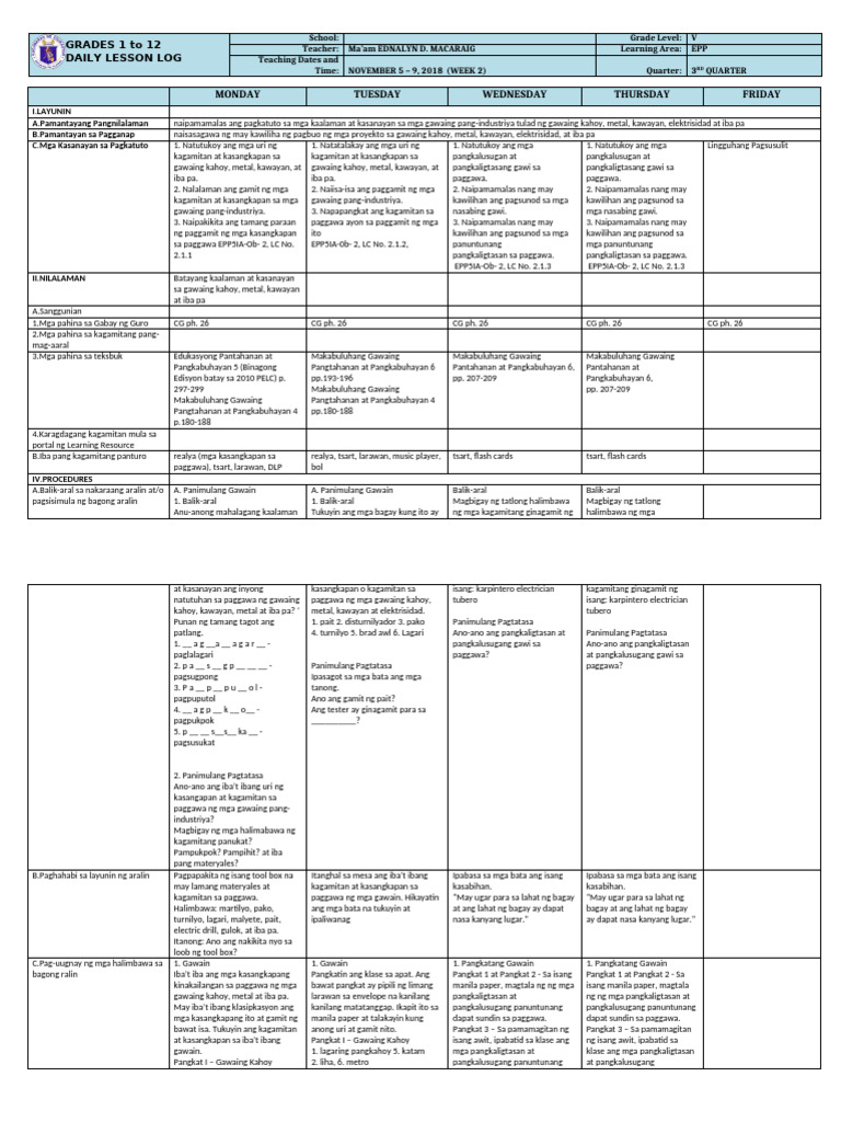 Epp 5 - Q3 - W2 DLL | PDF