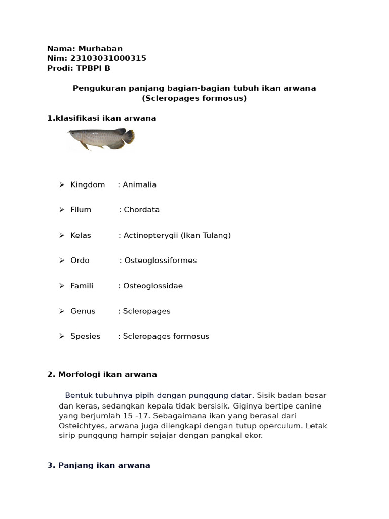 Tugas Ikhtiologi Mur | PDF