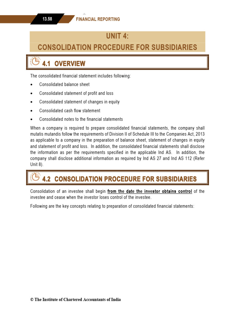 Conso of subsidiary | PDF