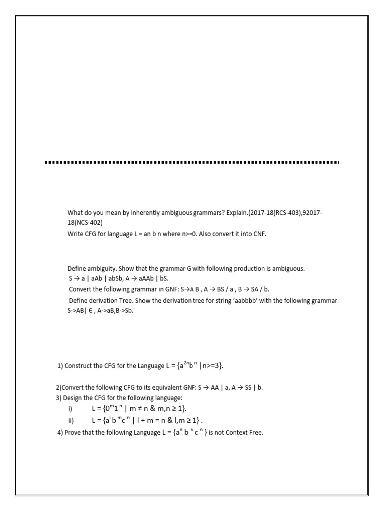 Automata (Unit 3 AKTU Previous 5 Year Questions) | PDF | Theoretical ... Automata (Unit 3 AKTU Previous 5 Year Questions) | PDF | Theoretical ...