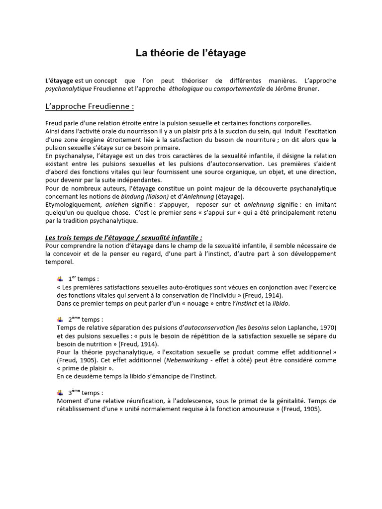 La Théorie de L'étayage | PDF
