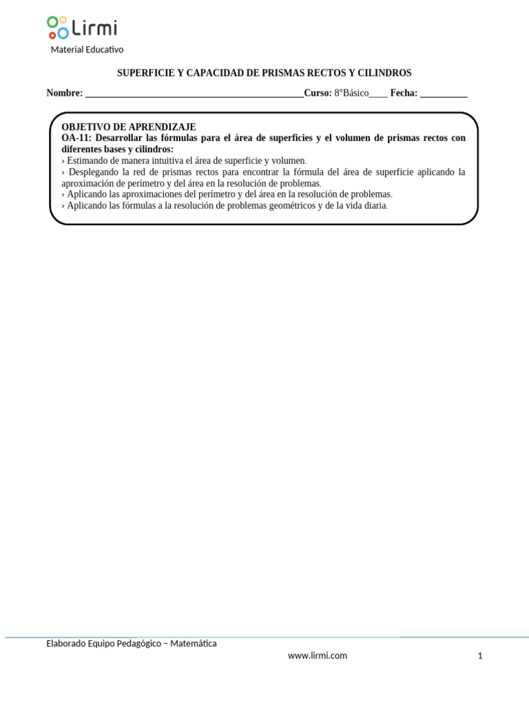 OA-11 - Octavo Básico - Matemática | PDF