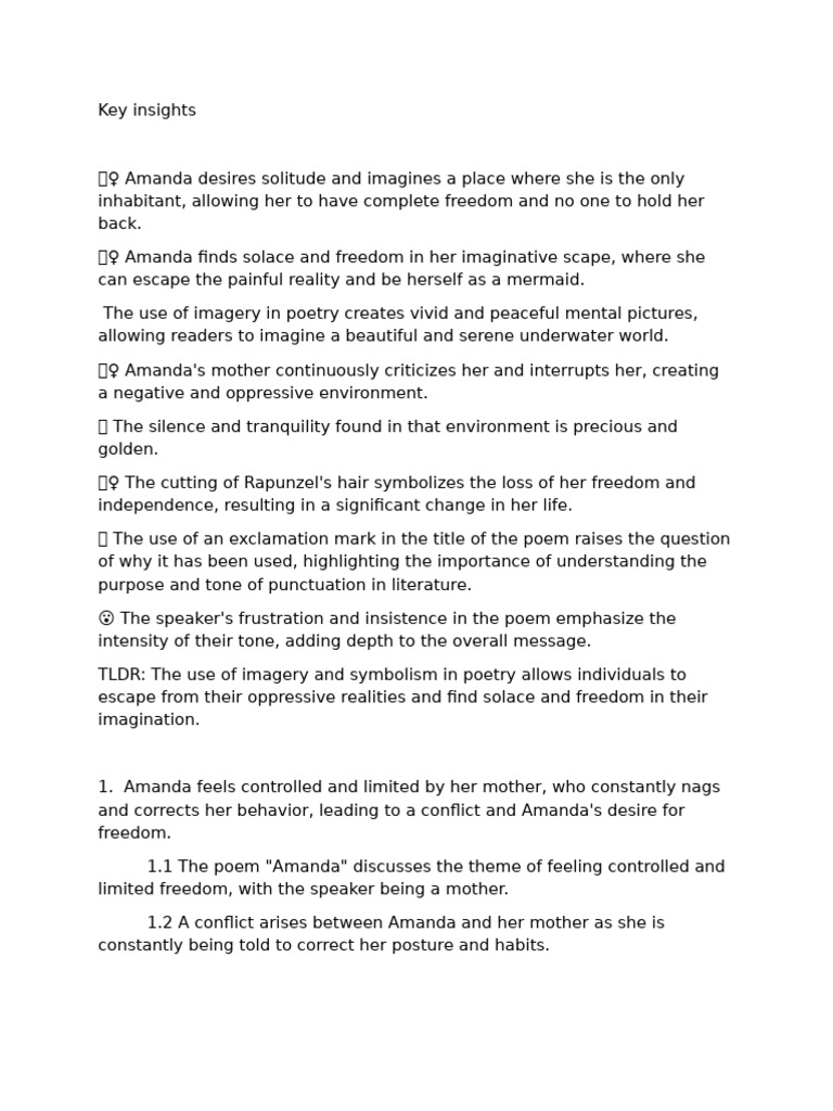 Amanda Notes | PDF