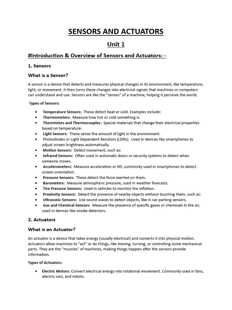 SENSORS AND ACTUATORS | PDF