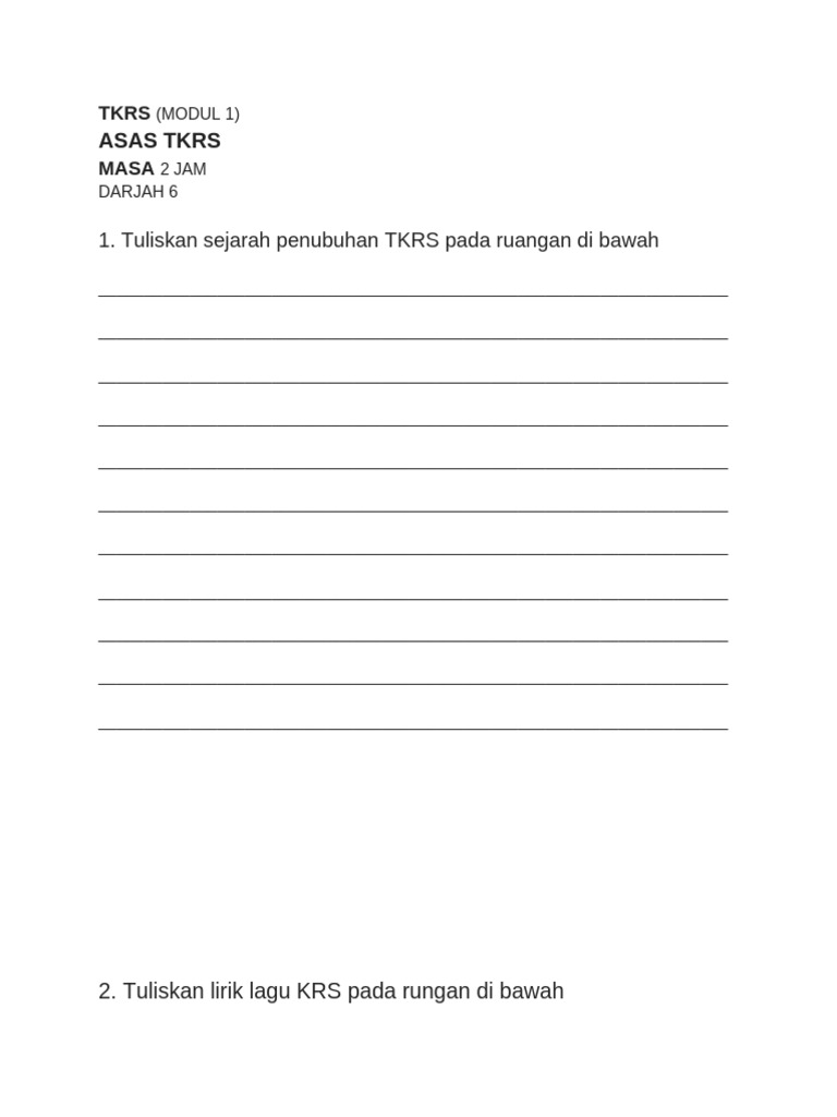 Tkrs - Modul Murid 1 (Asas TKRS) 5 | PDF