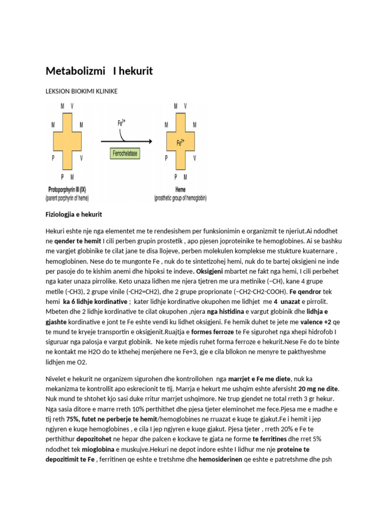Metabolizmi I Hekurit | PDF