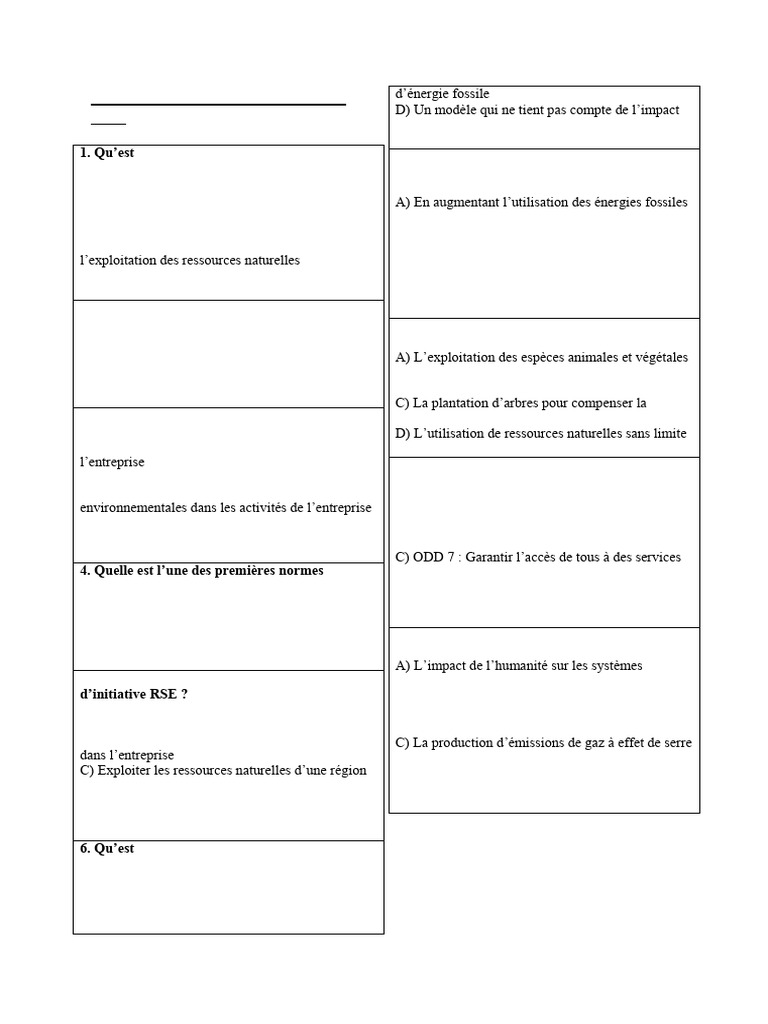 Quiz Développement Durable | PDF