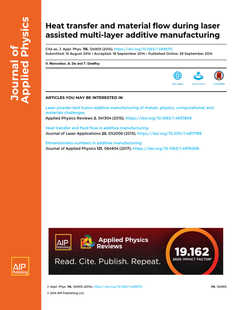 Heat Transfer and Material Flow During Laster Assisted Multi Layer ...
