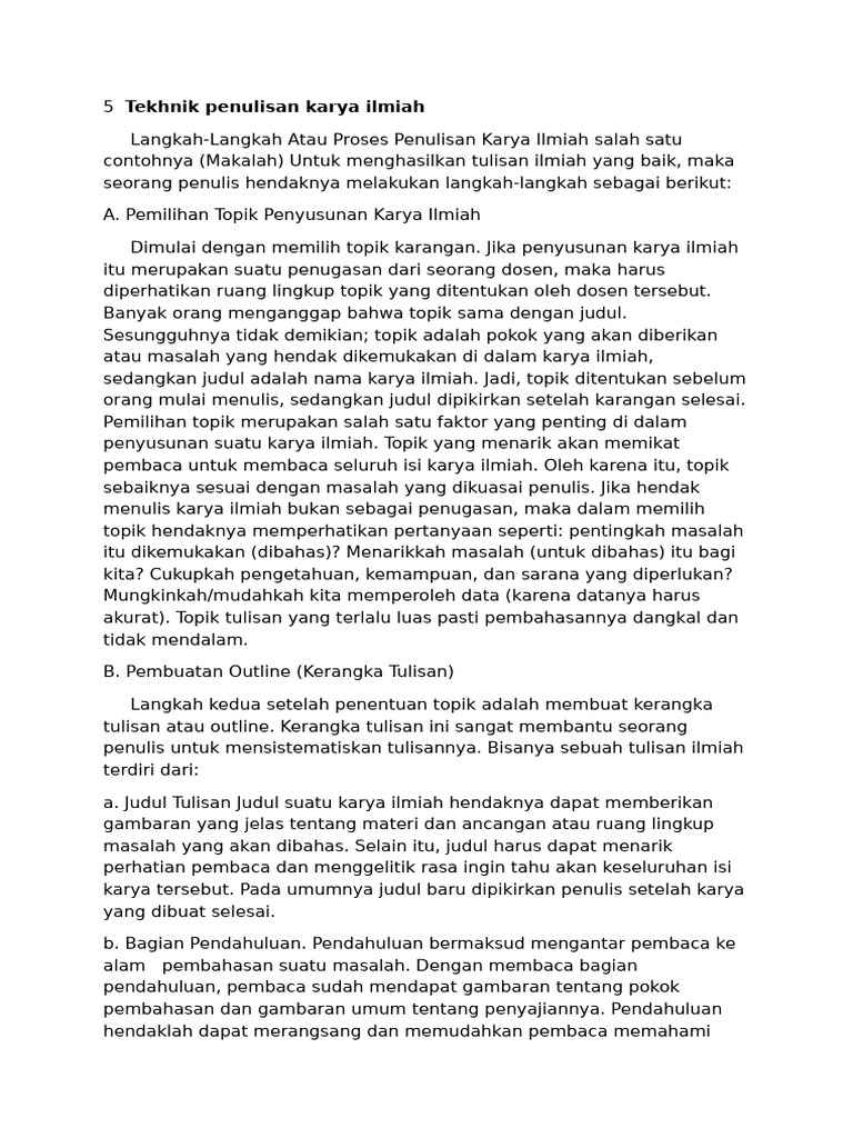 Tekhnik Dan Etika Penulisan Karya Ilmiah | PDF