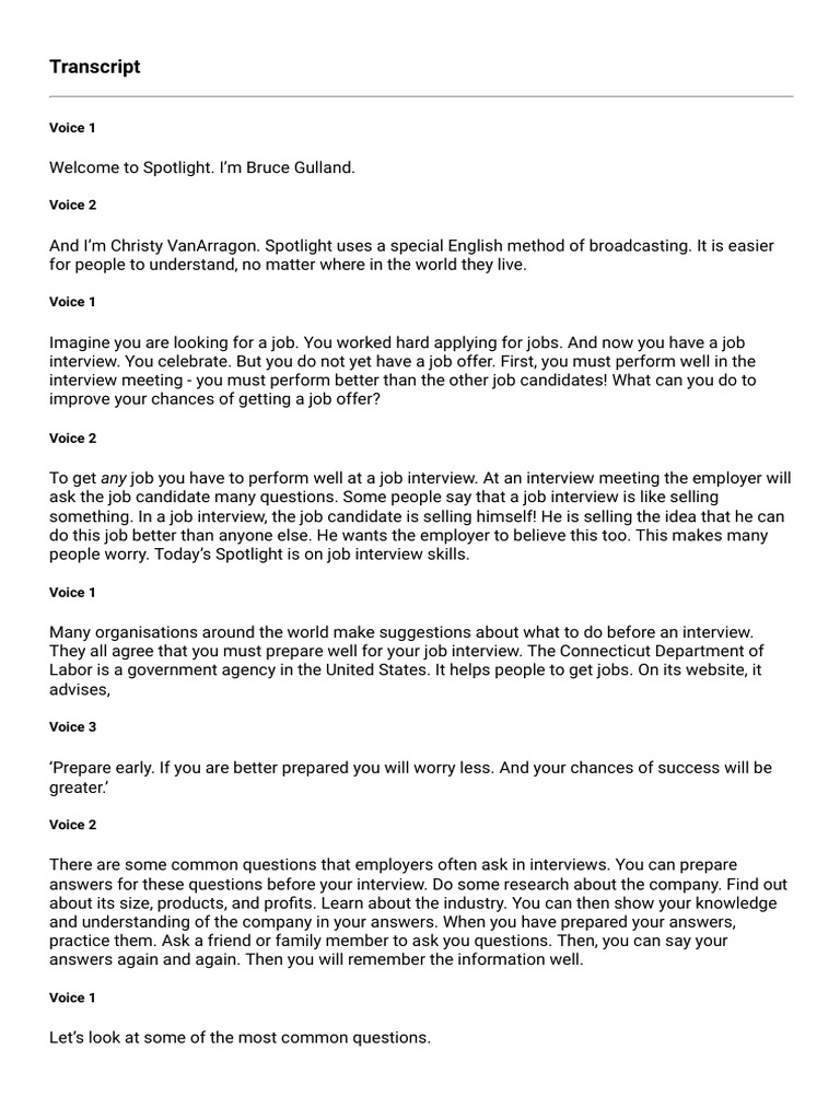 4-Job Interview Skill | PDF